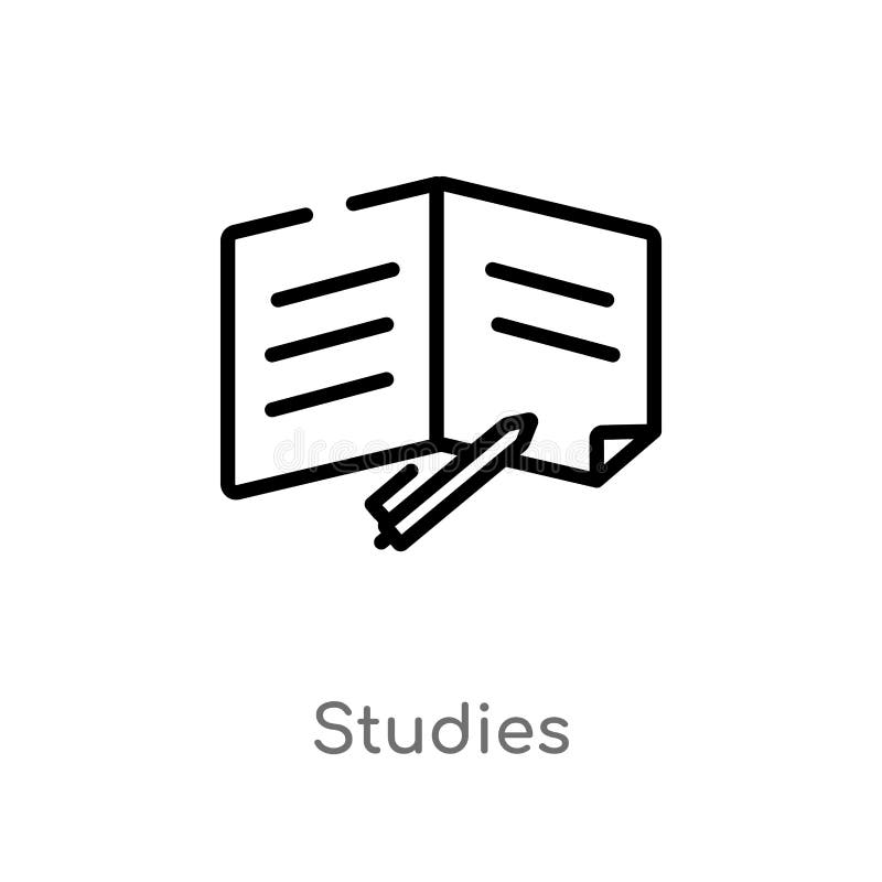 Outline Studies Vector Icon. Isolated Black Simple Line Element ...