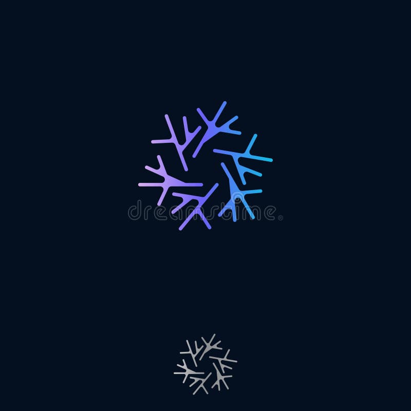 Outline Style Colorful Design Logo Creative Circle Coral Reef Stock ...