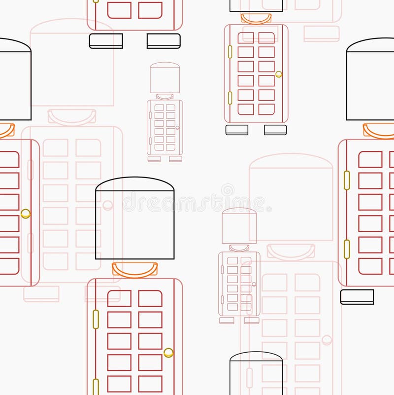 Outline Style Combined Royal Guard and Phone Booth Vector Illustration ...