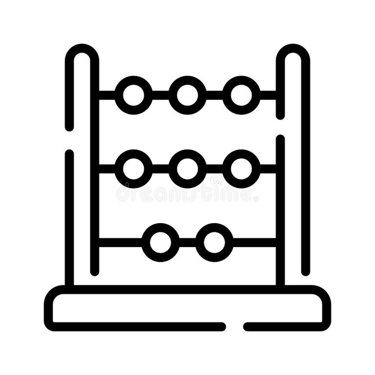 A Outline Style Icon of Ancient Abacus Counting Stock Vector ...