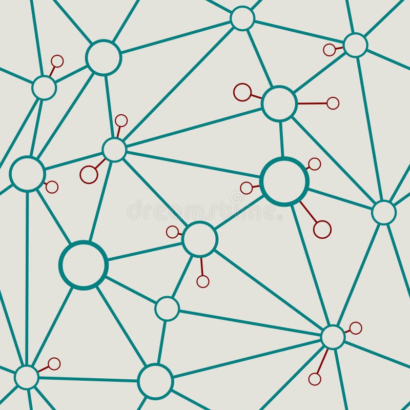 Outline Style Molecular Vector Illustration Seamless Pattern Stock ...