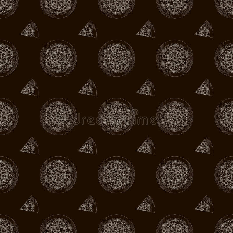 Outline Style Pizza Vector Seamless Pattern, Pizza Texture Stock ...