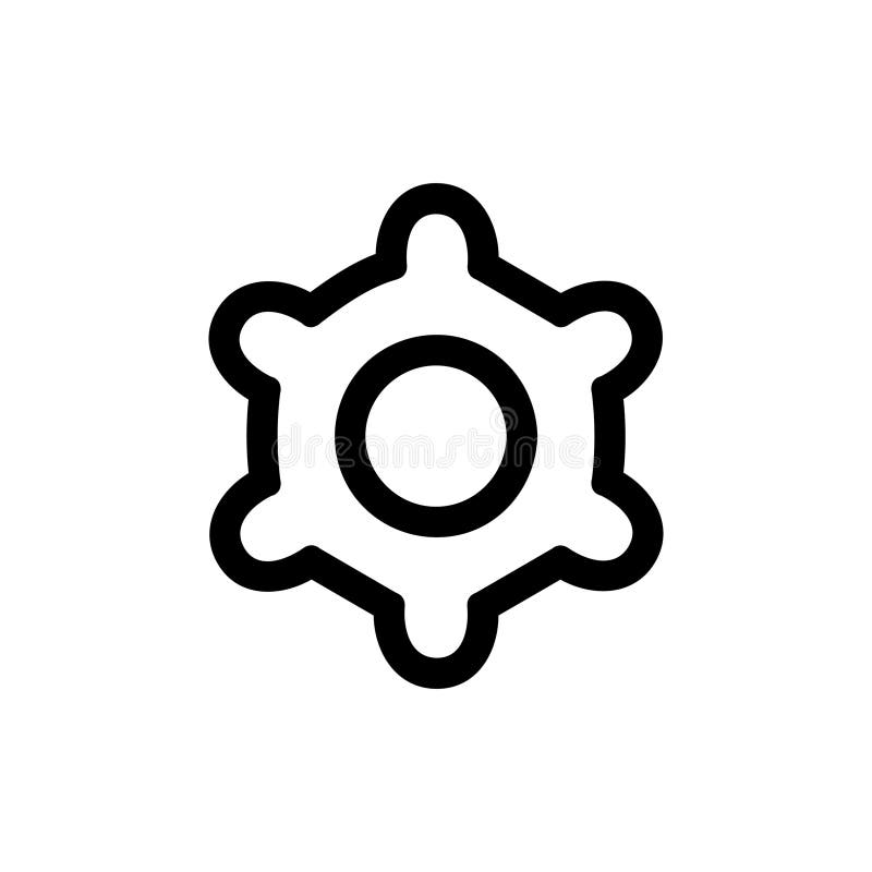 Outline Style, Setting or Gear Vector Icon. Stock Vector - Illustration ...