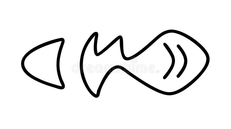 Outline Stylized Fish Bone Icon Illustration, Vector Design Generative ...