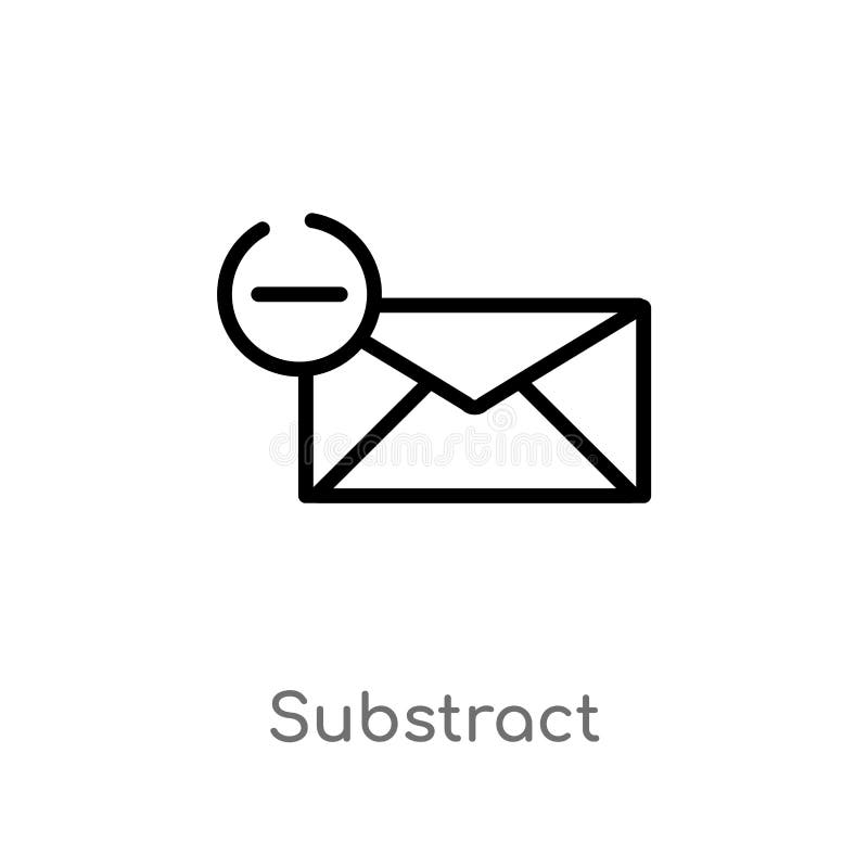 Outline Substract Vector Icon. Isolated Black Simple Line Element ...