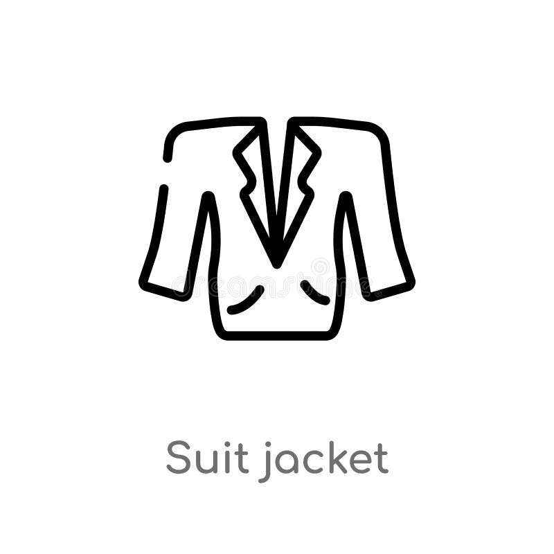 Outline Suit Jacket Vector Icon. Isolated Black Simple Line Element ...