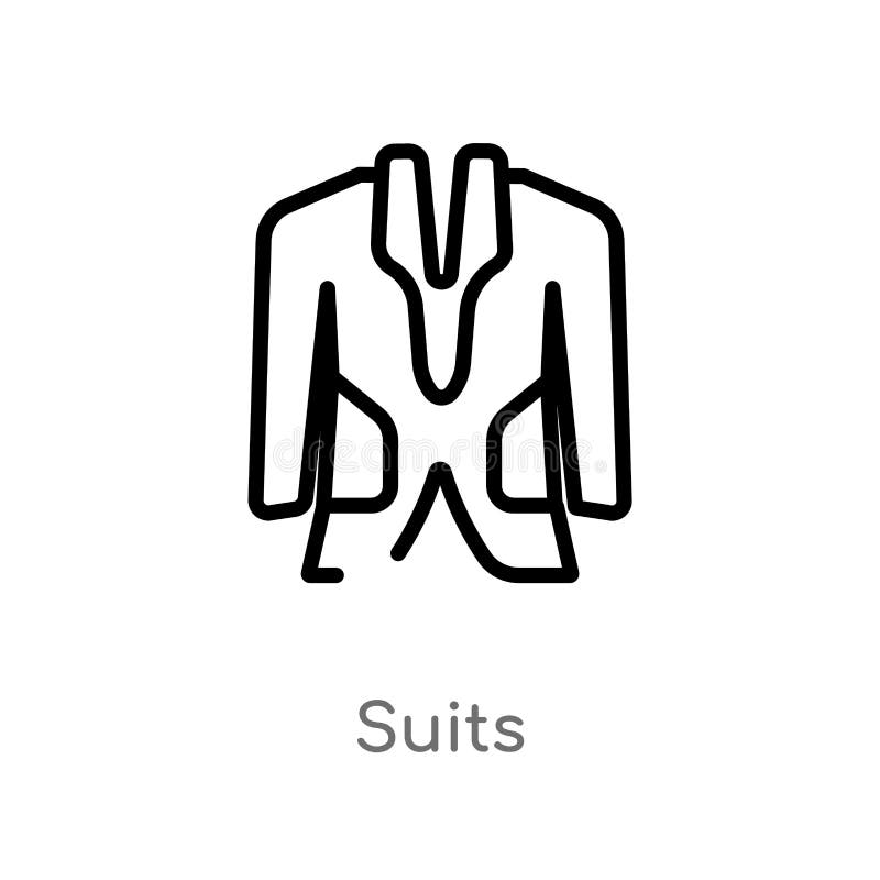 Outline Suits Vector Icon. Isolated Black Simple Line Element ...