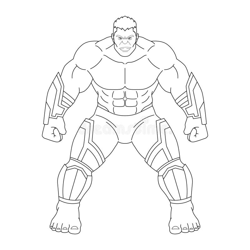 Outline of a Superhero Cartoon Stock Vector - Illustration of retro ...