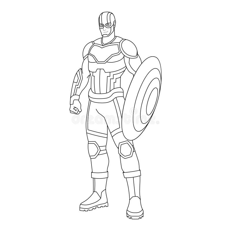 Outline of a Superhero Cartoon Stock Vector - Illustration of character ...