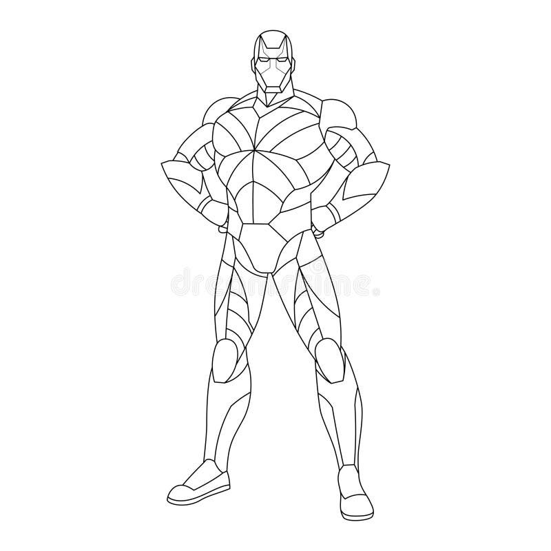 Outline of a Superhero Cartoon Stock Vector - Illustration of clipart ...