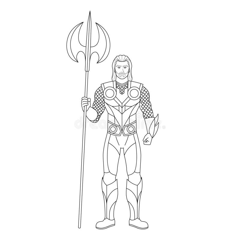 Outline of a Superhero Cartoon Stock Vector - Illustration of super ...