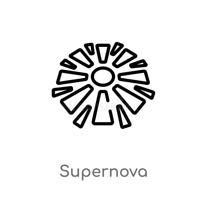 Outline Supernova Vector Icon. Isolated Black Simple Line Element ...