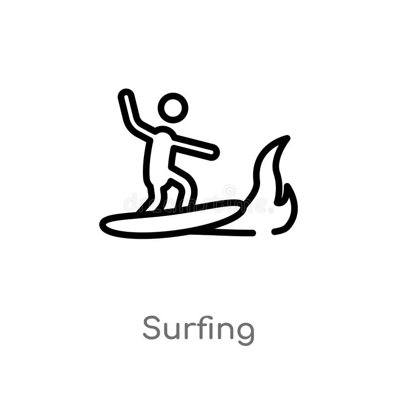 Outline Surfing the Net Vector Icon. Isolated Black Simple Line Element ...