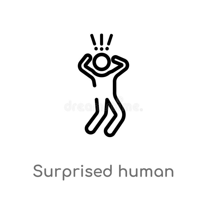 Outline Surprised Smile Vector Icon. Isolated Black Simple Line Element ...