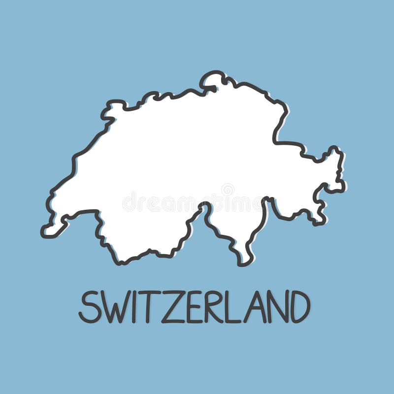 Outline of Switzerland map stock vector. Illustration of economy ...