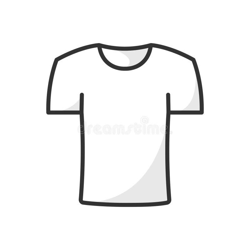 Outline T Shirt Icon Isolated Flat Design Vector Illustration Stock ...