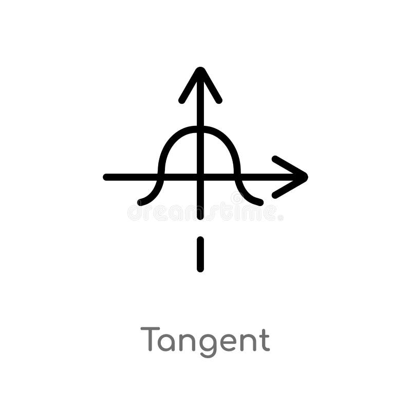 Outline Tangent Vector Icon. Isolated Black Simple Line Element ...