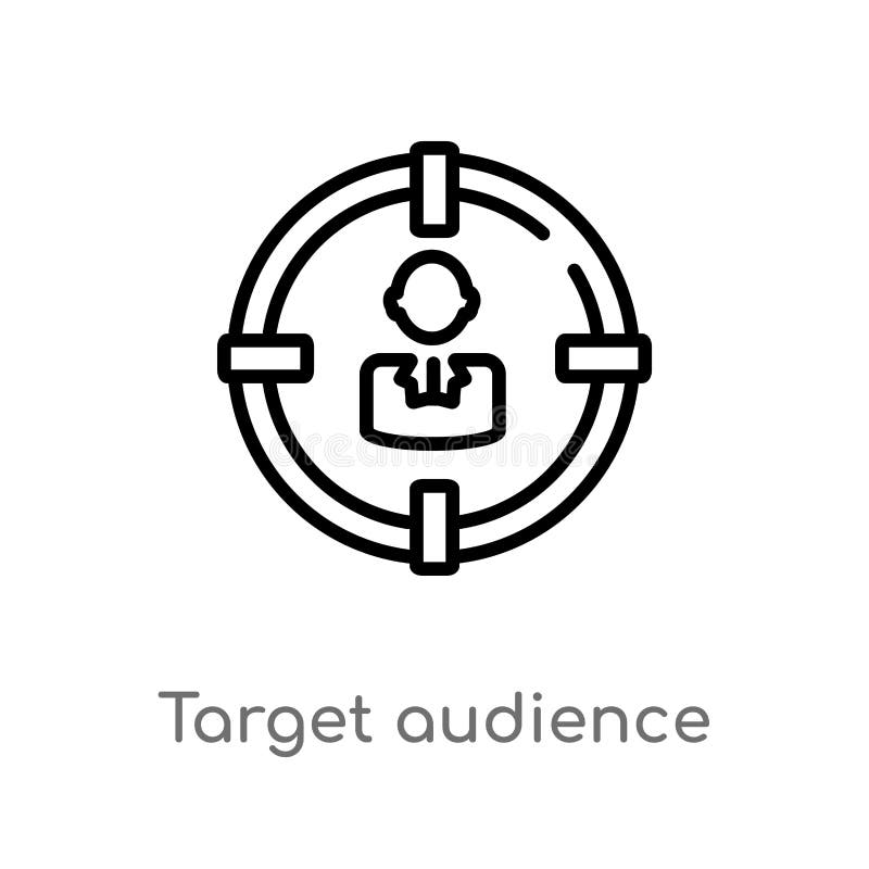Outline Target Audience Vector Icon. Isolated Black Simple Line Element ...