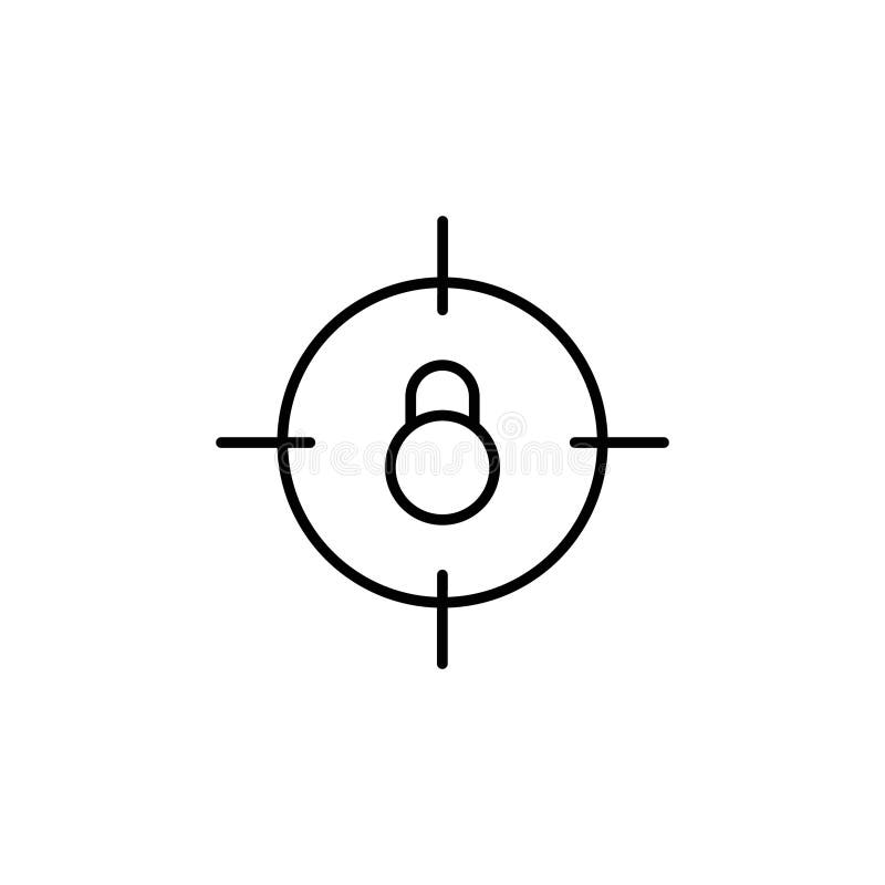 Outline of a Target with a Locked Symbol, Representing Precision or ...