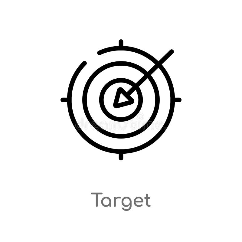 Outline Target Audience Vector Icon. Isolated Black Simple Line Element ...