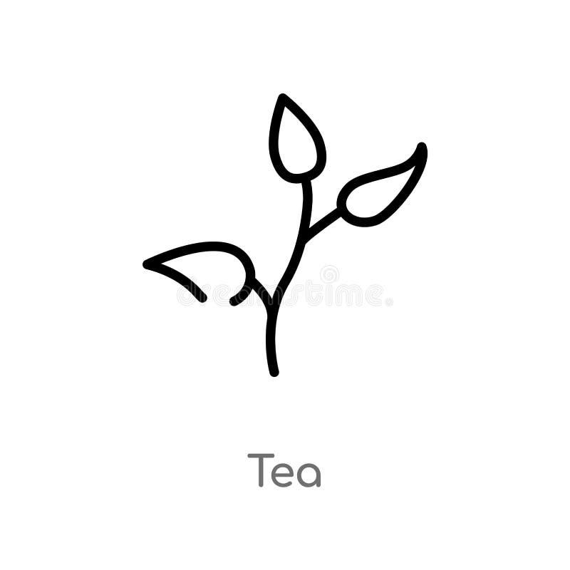 Outline Tea Vector Icon. Isolated Black Simple Line Element ...