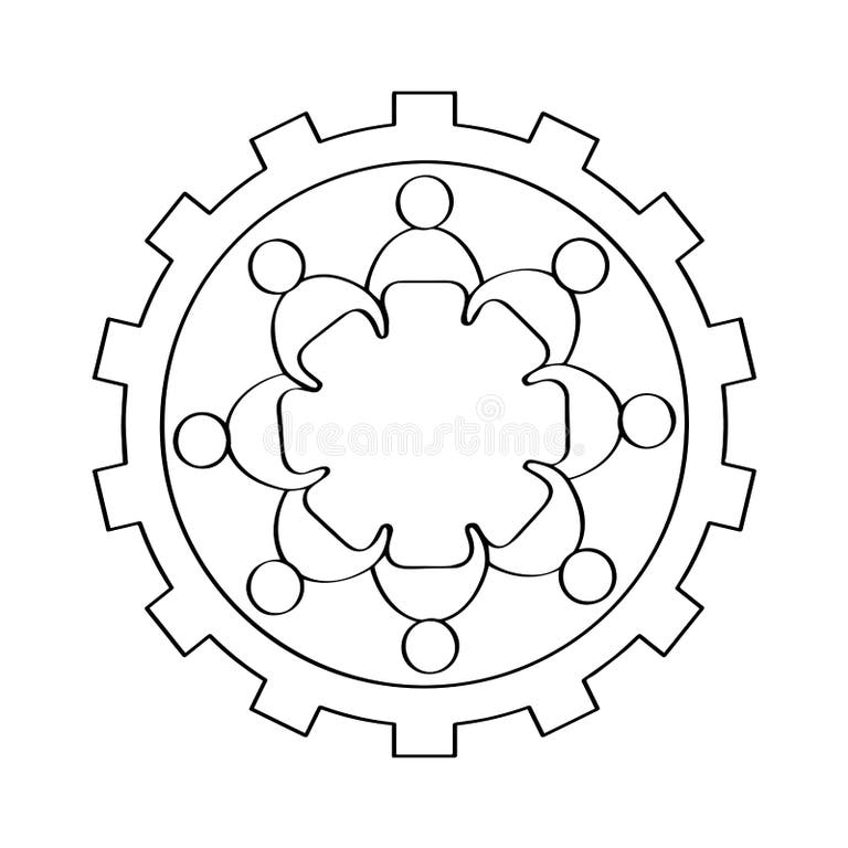 Isolated teamwork outline stock vector. Illustration of vector - 140621569