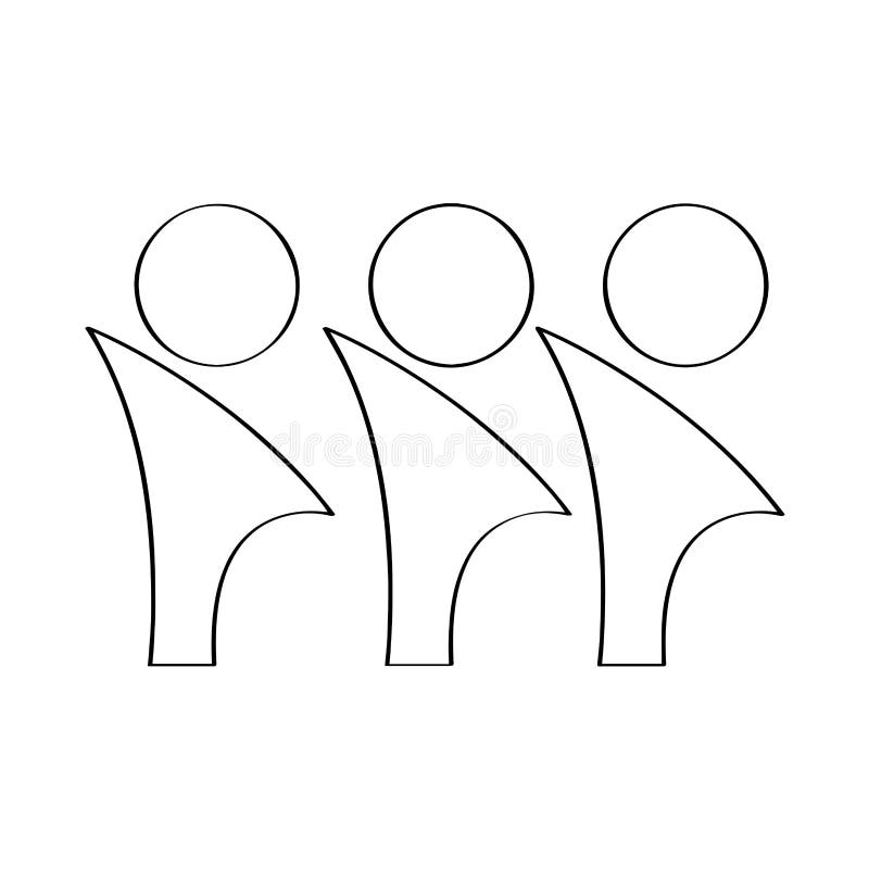 Isolated teamwork outline stock vector. Illustration of meeting - 140621606