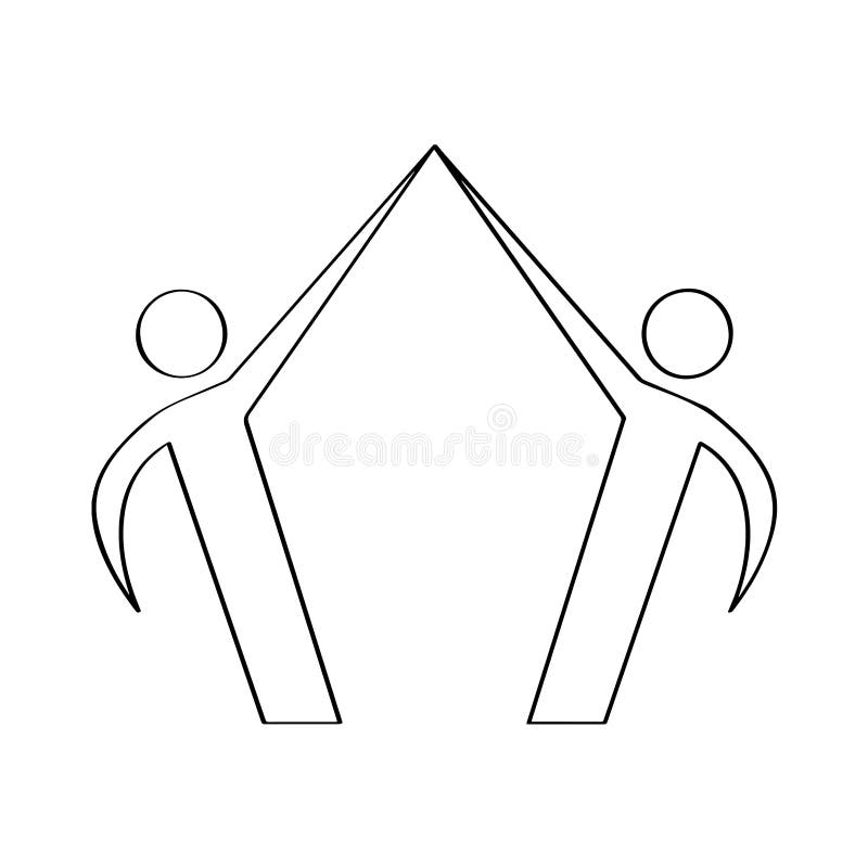 Isolated teamwork outline stock vector. Illustration of work - 140621668