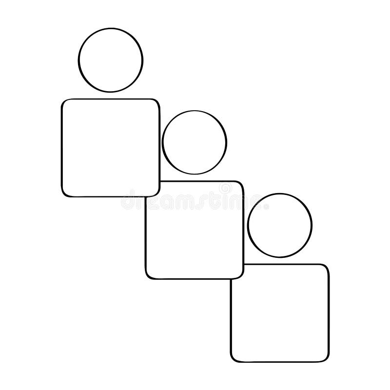 Isolated teamwork outline stock vector. Illustration of work - 140621740