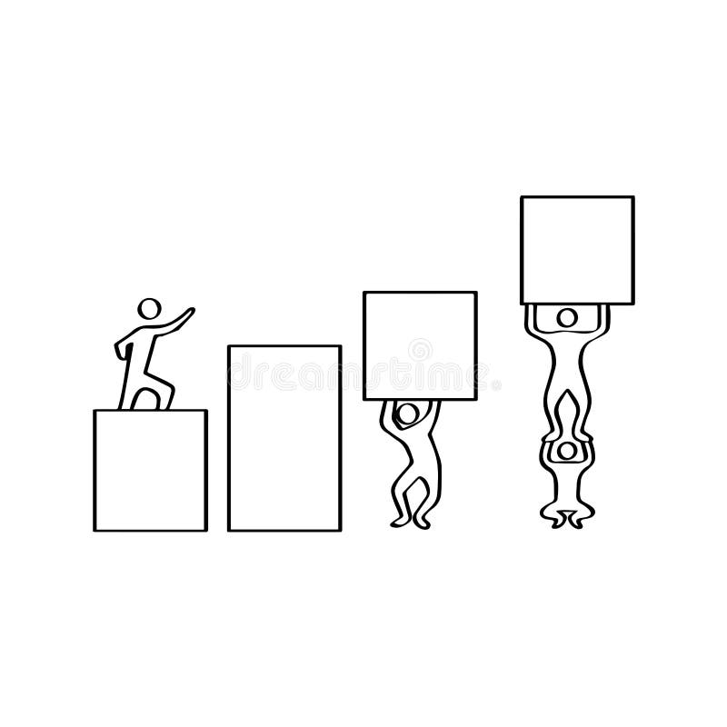 Isolated teamwork outline stock vector. Illustration of community ...