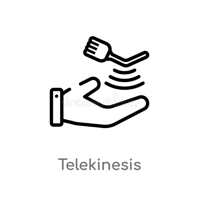 Outline Telekinesis Vector Icon. Isolated Black Simple Line Element ...