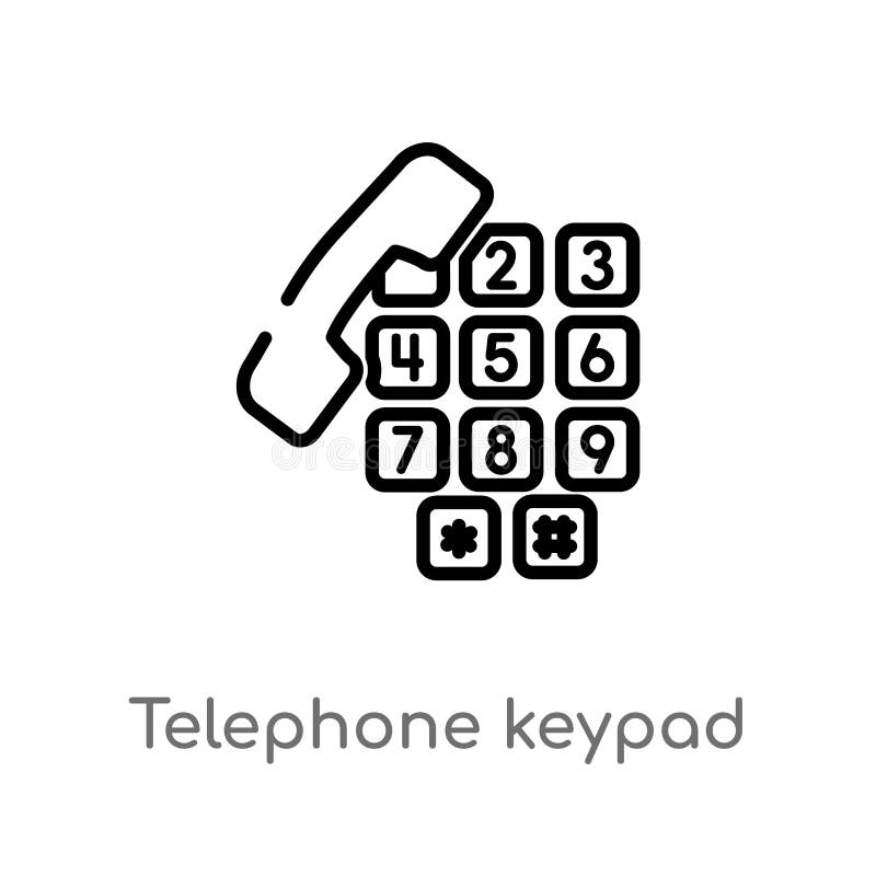 Outline Telephone Keypad Vector Icon. Isolated Black Simple Line ...