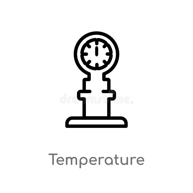 Outline Temperature Vector Icon. Isolated Black Simple Line Element ...