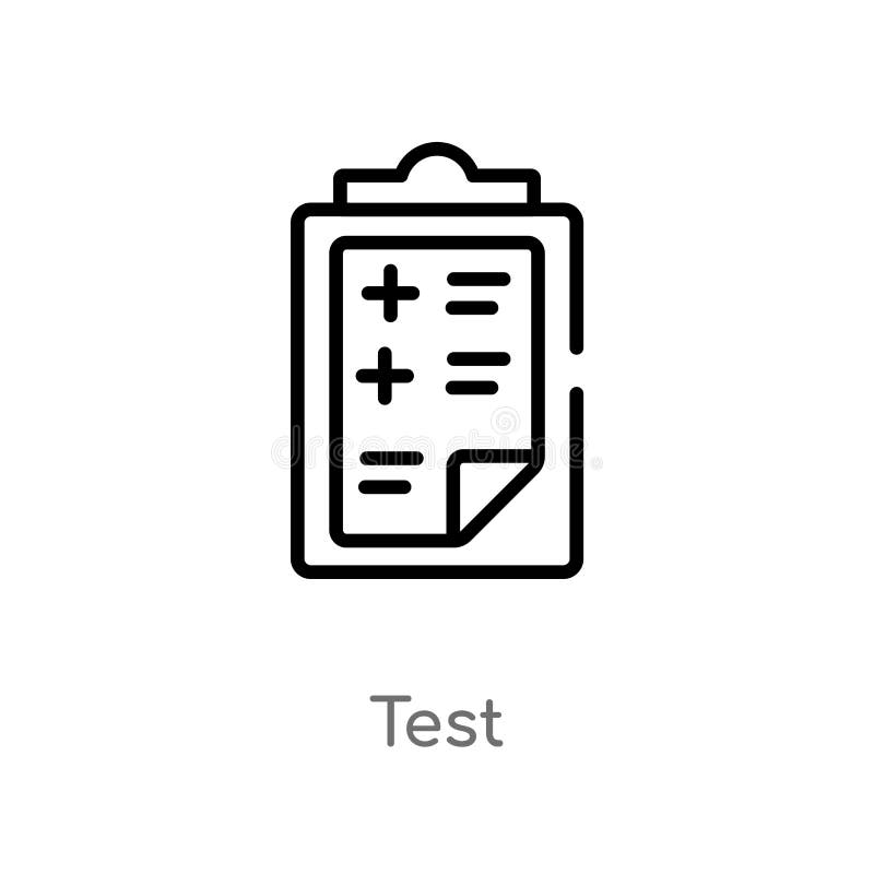 Outline Test Vector Icon. Isolated Black Simple Line Element ...