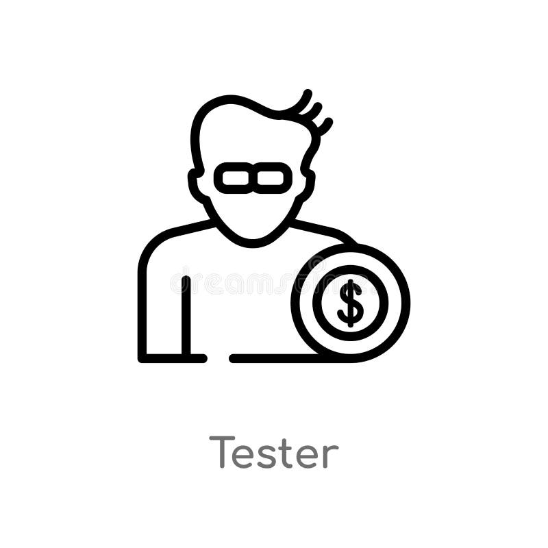 Tester Vector Icon Isolated on White Background. Outline, Thin Line ... Tester Vector Icon Isolated on White Background. Outline, Thin Line ...
