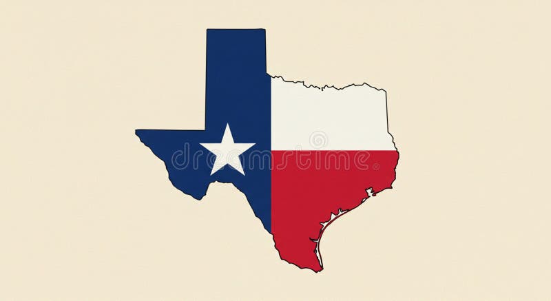 Outline of Texas Filled with the State Flag Design Stock Illustration ...
