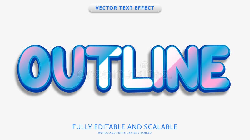 Outline Text Effect Editable Eps File Stock Vector - Illustration of ...