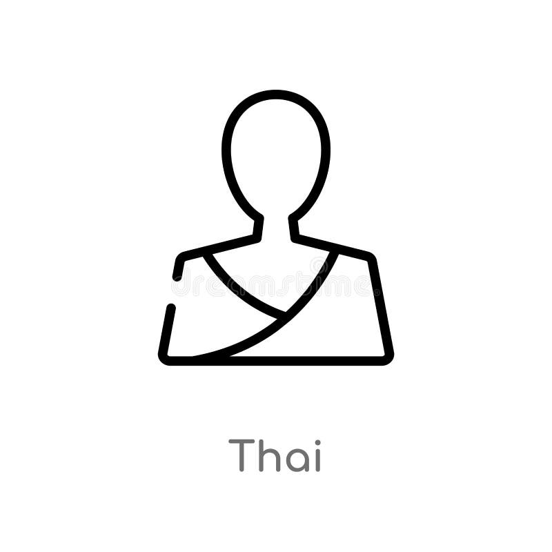 Outline Thai Vector Icon. Isolated Black Simple Line Element ...