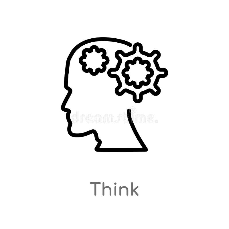 Outline Think Vector Icon. Isolated Black Simple Line Element ...