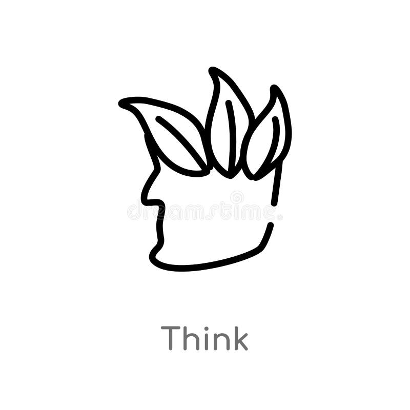 Outline Think Vector Icon. Isolated Black Simple Line Element ...