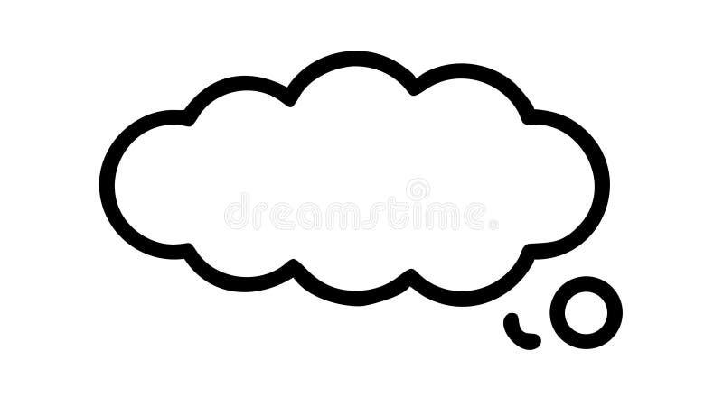 Outline Thought Bubble, Idea Communication Symbol, Vector Design ...