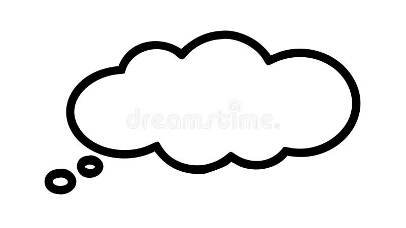 Outline Thought Cloud Icon for Ideas and Concepts, Vector Design ...