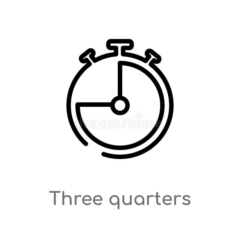 Outline Three Quarters Vector Icon. Isolated Black Simple Line Element ...