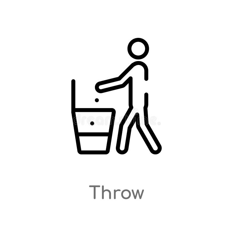 Outline Throw Vector Icon. Isolated Black Simple Line Element ...