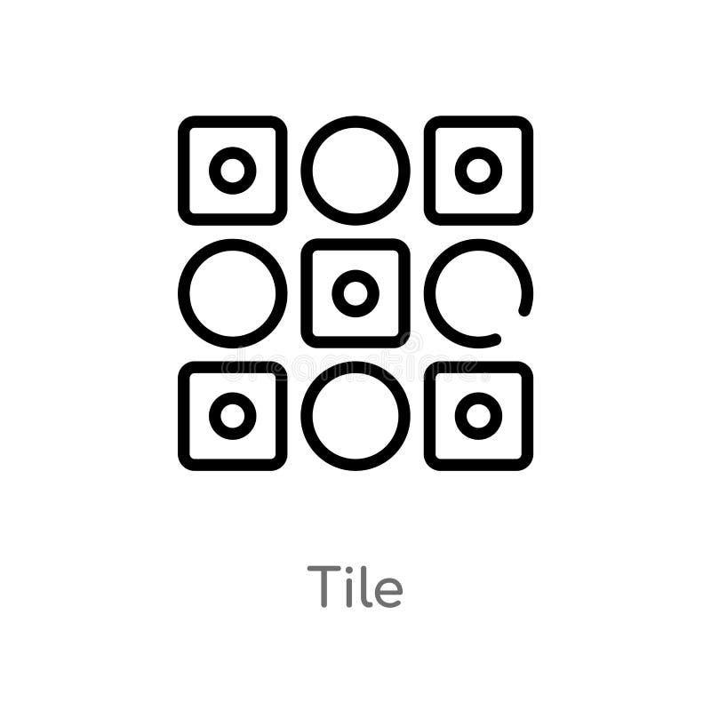 Outline Tile Vector Icon. Isolated Black Simple Line Element ...