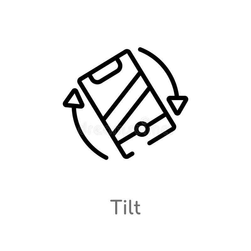 Outline Tilt Vector Icon. Isolated Black Simple Line Element ...