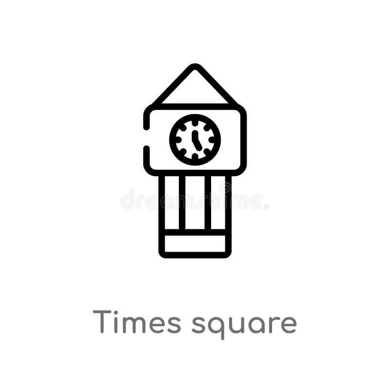 Outline Times Square Vector Icon. Isolated Black Simple Line Element ...