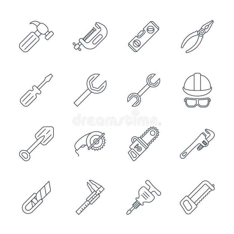 Outline Tools: Screwdriver, Pliers, Split Ring Pliers, Diagonal Cutting ...