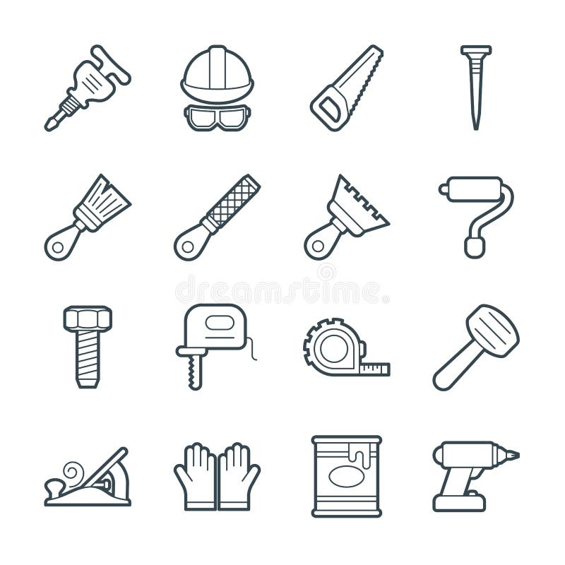 Outline tools icons stock illustration. Illustration of circular ...
