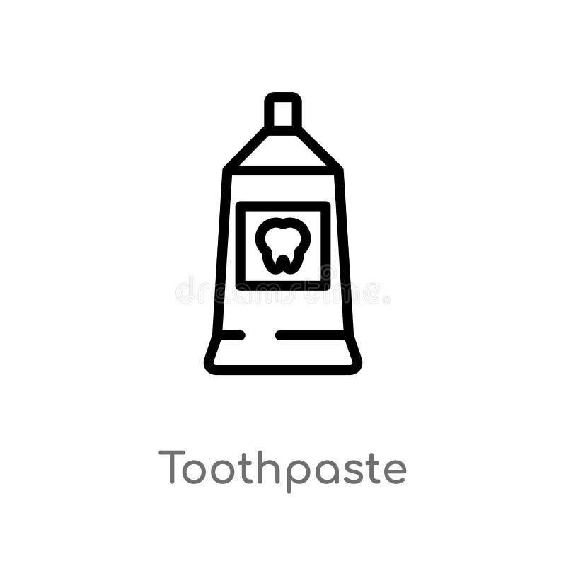 Outline Toothpaste Vector Icon. Isolated Black Simple Line Element ...
